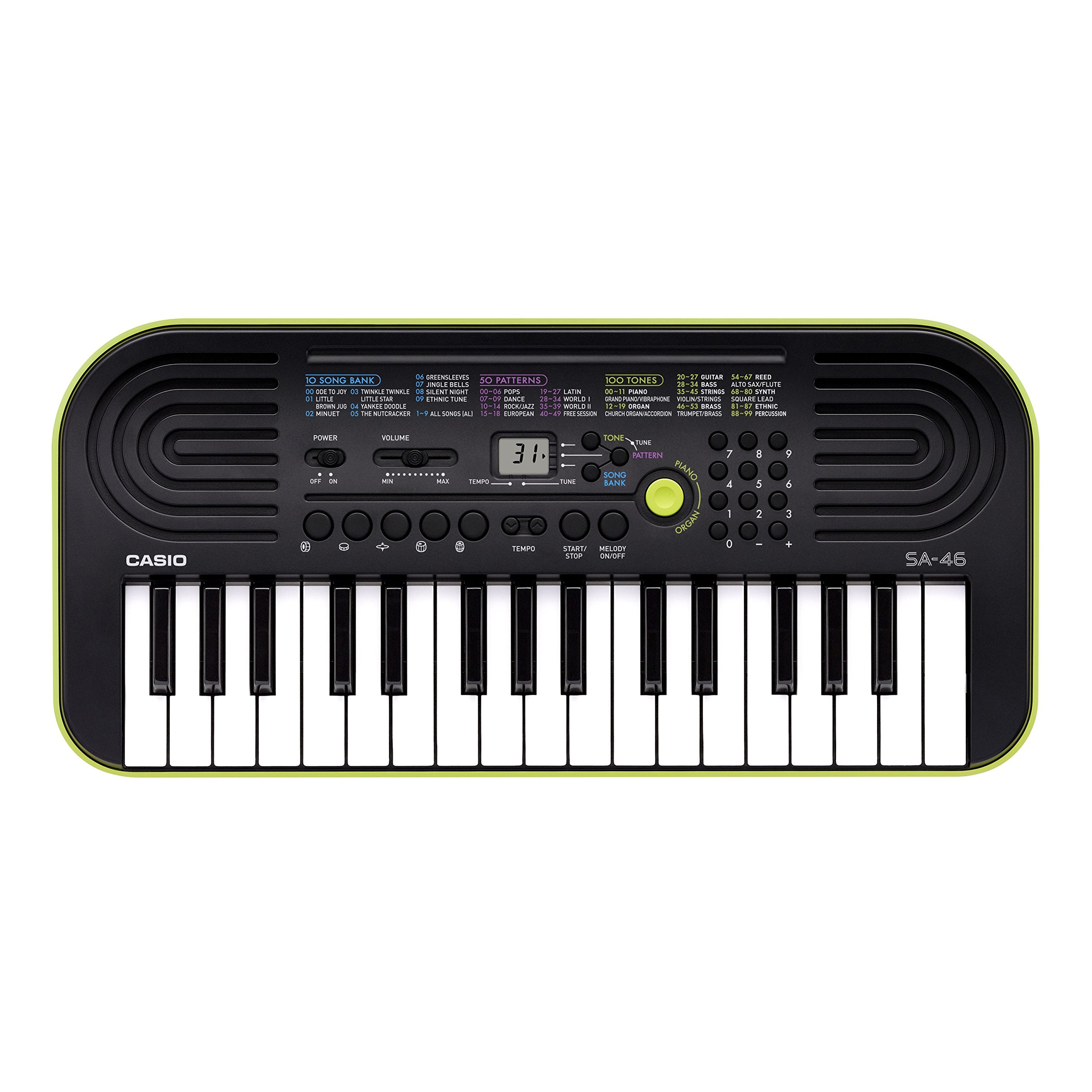 【メーカー名】CASIO(カシオ)【メーカー型番】【ブランド名】CASIO(カシオ)【商品説明】カシオ(CASIO) ミニキーボード Casiotone SA-46 32ミニ鍵盤 100音色内蔵 正確な音程だから音とりにも便利 液晶画面搭載...