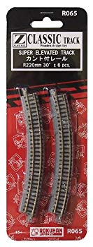 未使用、未開封品ですが弊社で一般の方から買取しました中古品です。一点物で売り切れ終了です。(中古品)ロクハン Zゲージ R065 カント付レール R220-30° (6本入り)【メーカー名】ロクハン(Rokuhan)【メーカー型番】R065...