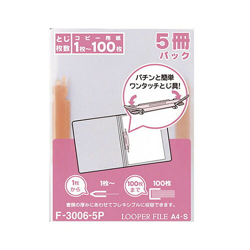 ●簡単操作でしっかりとまるスリムタイプの2穴ファイル。●プレゼンテーションに最適。●5冊パックタイプ。●入数：5冊●本体サイズ(mm)：縦300×横225●背幅：6mm●適正収容：100枚●穴数：2穴●穴間隔：80mm●材質：表紙＝再生PP...
