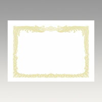 ●幅広い用途のベーシックなホワイトベース。●美しい金色の輝きを保つ特殊印刷をした賞状です。●新たな印刷技法を用いているのでレーザープリンタやその他の出力機に対応しています。●賞状用紙にふさわしい気品と深みのある風格が縁飾りに表現されています...
