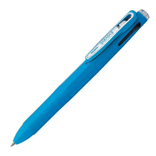 ●1本で3色ジェルインクが使える多色ペンです。●入数：1本●ボール径：0.5mm●インク：水性顔料 黒・青・赤●サイズ：軸径13.5×全長143.1mm●重量：14.3g●JANコード：4901681140022※商品コード：17179