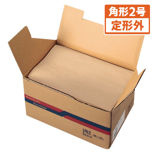 ●環境にやさしい無漂白クラフト紙。●厚みがあって丈夫。●角2サイズは雑誌などの発送・保管に便利。●入数：500枚●規格：角2●サイズ：横240×縦332mm●紙厚：70g/m2●材質：未晒クラフト●仕様：センター貼り●JANコード：4972...