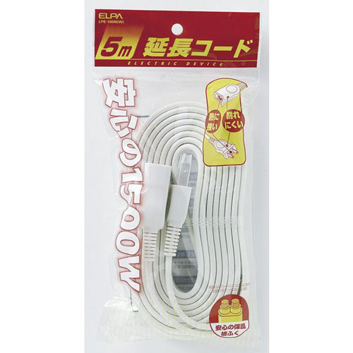 ●熱に強く割れにくいです。●耐トラッキングカバー付です。●入数：1個●本体サイズ：縦180×横85×厚40mm●コード長：5m●定格：15A/125V/1500W●JANコード：4901087179725※商品コード：871-07272