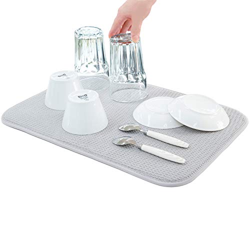 1. 30x45cm グレー/30 x 45 cm/kitchen-dishdryingmat-dishrack-grey30・Color:1. 30x45cm グレー・【1級 整理収納アドバイザー 監修】【品質検査機関認定＜日本基準の抗菌...