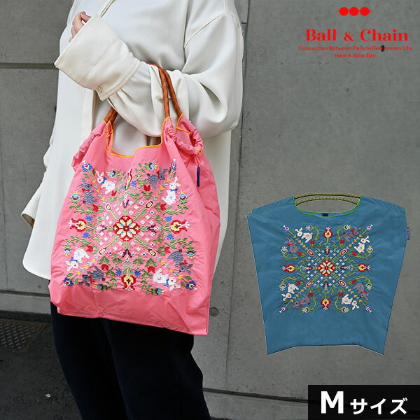 - Ball＆Chain - WITH FLOWER　Mサイズ - 商品説明文 - Ball and Chainは大切に使い続けたいと思える優れたデザインのショッピングバッグです。 耐久性、撥水性に優れた素材に、 グラフィックデザインをその...