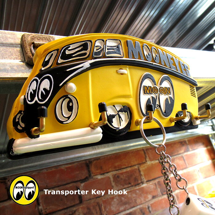 ムーンアイズ/MOON/mooneyes/MOONEYES/トランスポーター/壁掛け/キーフック/キー/フック/キーリング/ウォールフック/鍵ホルダー/鍵/店内/玄関/ガレージ/5つのフック付き/取り付け簡単/家の鍵/車の鍵/アメカジ/イン...