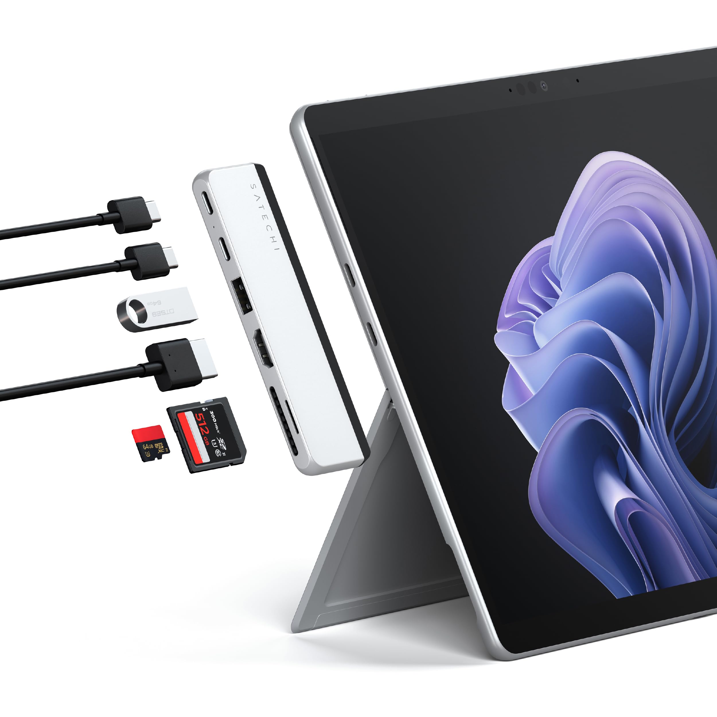 ・パワフルなポート ・ SATECHIのデュアルUSB-CハブはSurface Pro 9にシームレスに接続でき、USB4パススルーポート、USB-CポートとUSB-A 3.2 Gen 2ポート（どちらも10Gbps）、HDMI 2.0ポー...