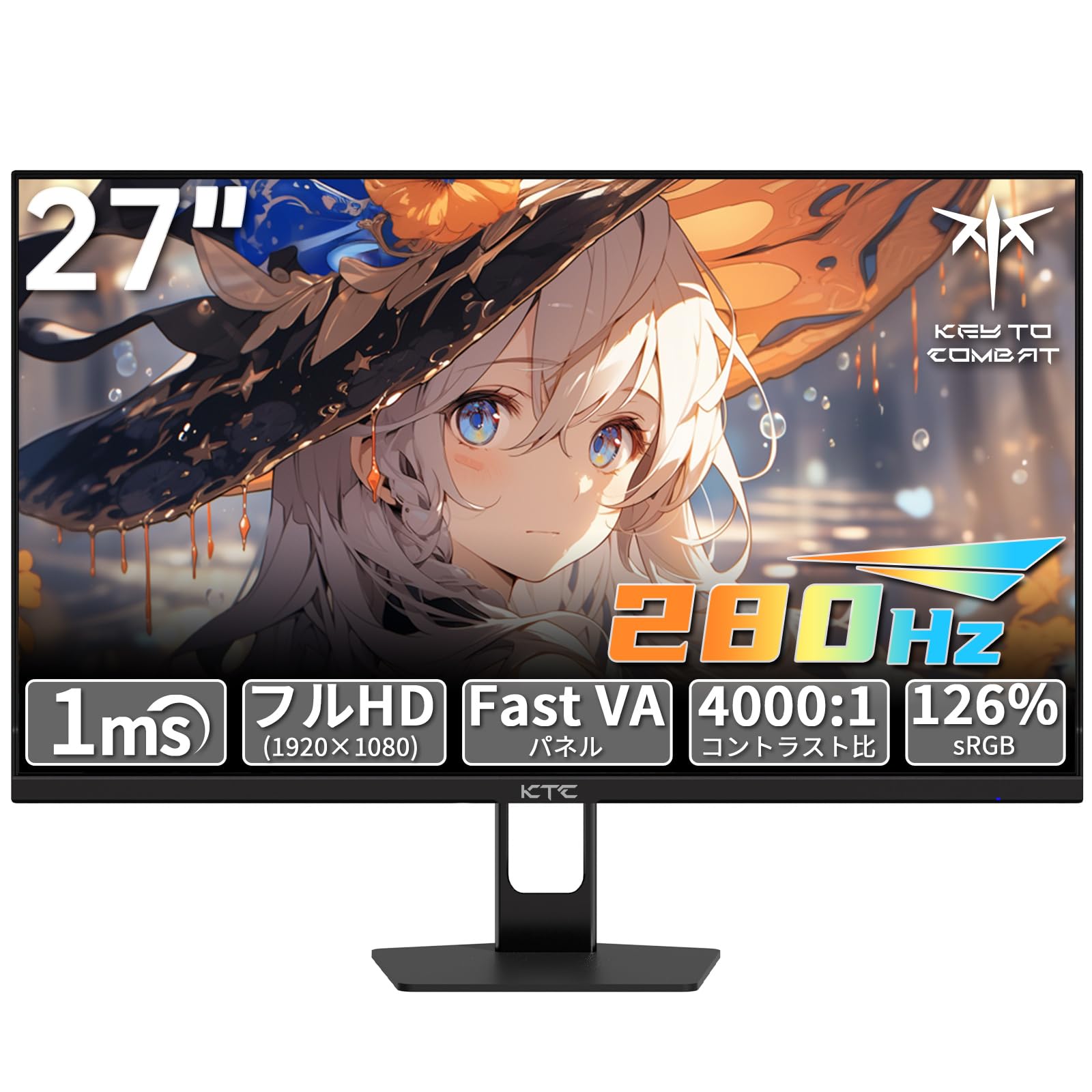 ・【極速応答】FHD高精細 × 280Hz/1ms の電競性能：1920×1080 FHD解像度に、280Hzリフレッシュレートと1ms(GTG)応答速度を実現。Fast VAパネルが高速アクションもブレなく描画し、競技ゲームでの一瞬の反応...