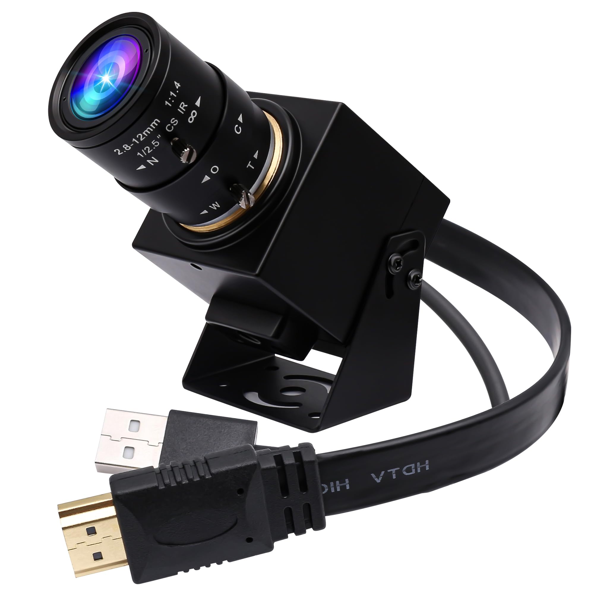 ・4K USB & HDMI マニュアルズームカメラ、USB Type-C 電源供給、Type-C & HDMI 同時ディスプレイ。・あらゆる種類の距離撮影用の2.8-12mm可変焦点カメラ、レンズを回転させることでズーム、明るさ、鮮明さを...