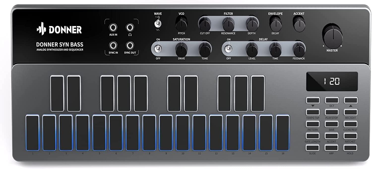 ・【シンプルな操作体系】Donner Essential B1には、128種類の電子音楽ジャンルのプリセットと128種類のユーザープログラム可能なプリセットを搭載し、より直感的に自分だけの音楽を作曲することをサポートします。USB-MIDI...