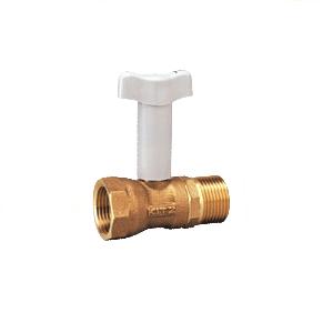 ●青銅・黄銅　ファンコイルバルブ　ファンコイルユニット用ボールバルブ●面間(mm)　62●操作機　T形ロングハンドル（簡易着脱型）●ボデー　CAC406●キャップ　CAC406●ステム　Kメタル●ボール　C3771BE+Ni-Crめっき●ボ...
