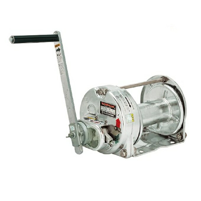 《仕様》●スチール製●ワイヤロープ引張力：9800N(1000kgf)φ6ワイヤロープ巻込3層目基準●ワイヤロープ収容量：φ8×35m (5層巻込み)●ハンドル長さ(有効最大)：300mm●自重(本体+ハンドル)：16.4kg※商品の詳細は...