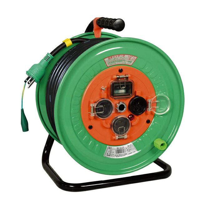 《仕様》●型式：NW-EB33F●定格電流：7A(全巻時)/15A(全延時)●電線種：SVCT3.5×3芯●ブレーカ：漏電保護専用●アース：有●コンセント数：3●質量(kg）：10.7●タイプ：30m《特長》●雨の日や湿気の多い場所では防雨...