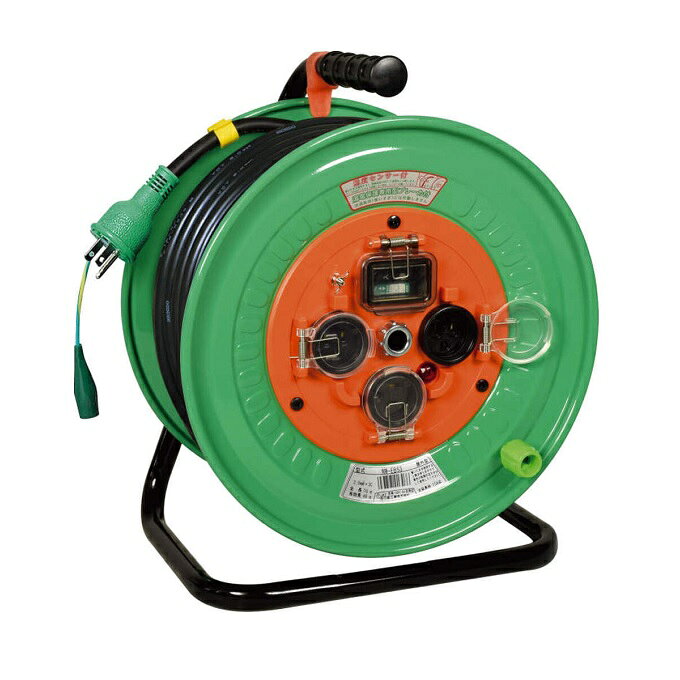 《仕様》●型式：NW-EB53●定格電流：4A(全巻時)/15A(全延時)●電線種：VCT2.0×3芯●ブレーカ：漏電保護専用●温度センサー：自動復帰●アース：有●コンセント数：3●質量(kg）：11.8●タイプ：50m《特長》●雨の日や湿...