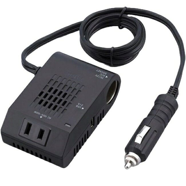 《仕様》●入力電圧：DC12V●出力電圧：AC100V/DC5V/DC12V●定格出力：100W(10A以下)各出力合計●最大出力：130W●出力周波数：55Hz(50/60Hz表示機器使用可能)●出力波形：調整矩形波●電源入力方式：アクセ...
