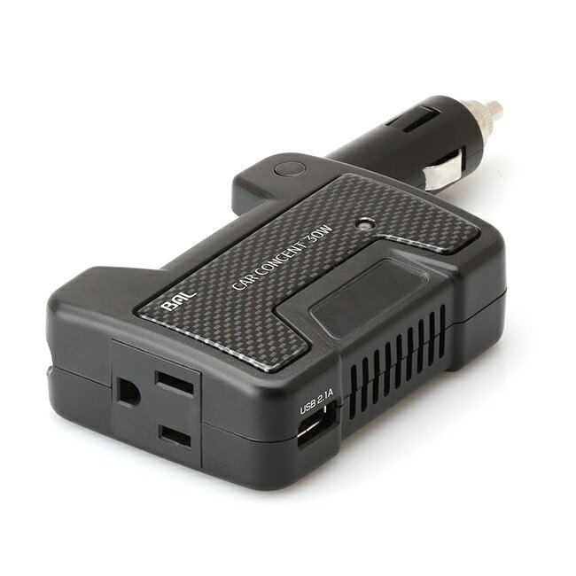 《仕様》●入力電圧：DC12V●出力電圧：AC100V/DC5V●定格出力：30W(USB出力含む)●出力周波数：55Hz(50/60Hz 表示機器使用可能)●出力波形：調整矩形波●電源入力方式：アクセサリープラグ接続●USB出力：DC5V...