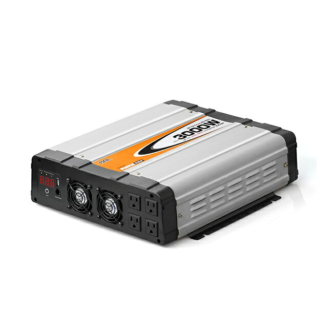《仕様》●入力電圧：DC12V 動作範囲：11〜15V●出力電圧：AC100V/DC5V●定格出力：3000W●出力周波数：50Hz/60Hz(切り替えスイッチ付)●出力波形：正弦波●電源入力方式：バッテリー接続●回路方式：P.W.M方式●...