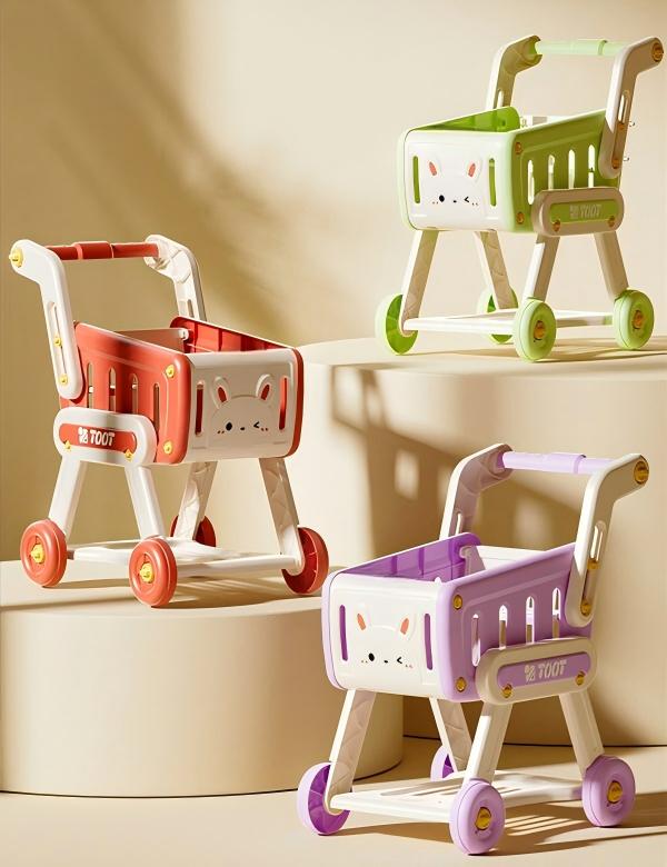 【簡単に組み立て】この子供用ショッピングトロリーグッズは簡単に設置できます。 室内だけではなくて、室外でも遊べます。【安心＆安全で遊べます】安全な素材で作られて、安全で無毒です。【ままごとアソビから社会を学べよう】子供たちが基本的な買い物ス...