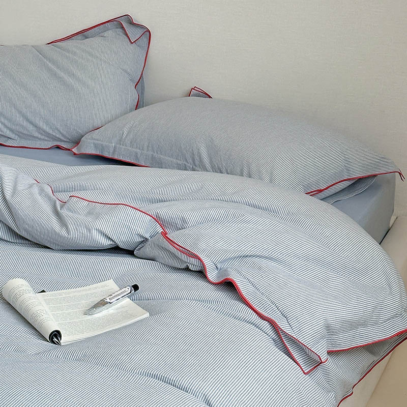 カラー ブルー、グレー、ベージュ 素材 コットン100% サイズ フラットシーツタイプ： 1.2mサイズ用（3点セット） 1点掛け布団カバー：150*200cm 1点フラットシーツ：180*230cm 1点枕カバー：48*74cm 1.5m...