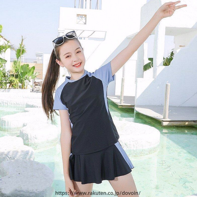 "メーカー希望小売価格はメーカーカタログに基づいて掲載していますキッズ スクール水着 女子 中学生 水着 女の子 セパレート フィットネス 体型カバー 140 150 160 165 170cm スクール みずぎ 子供水着 海 プール スイ...