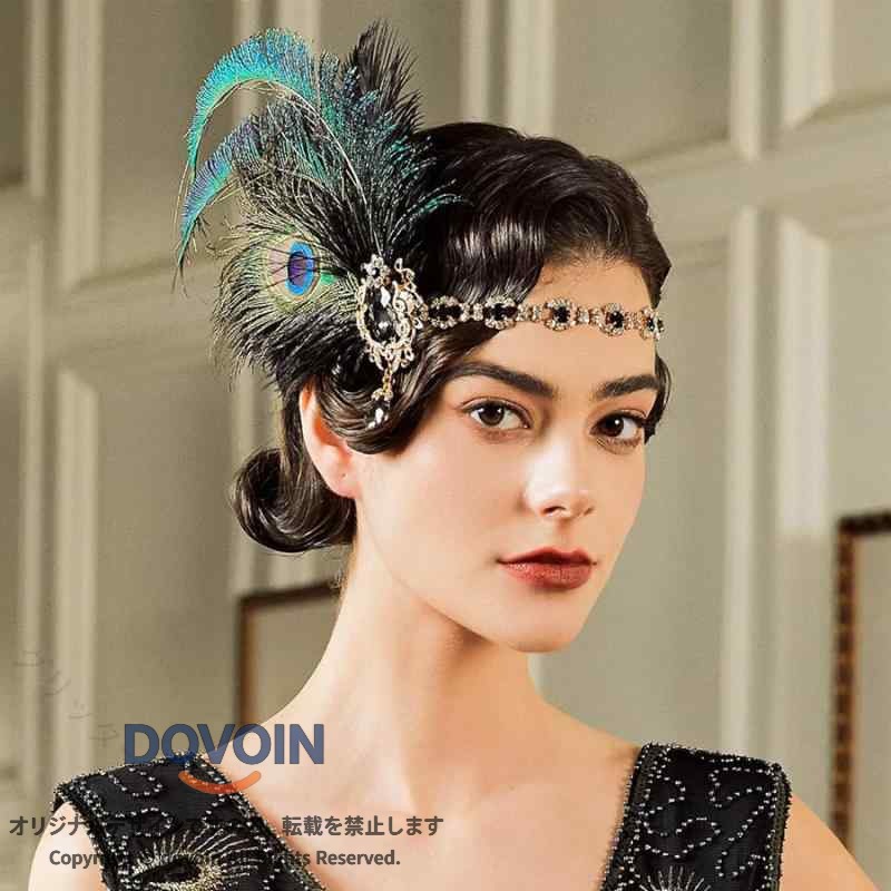 ・カテゴリ: ヘアアクセサリー・対象: レディース・スタイル: レトロ・: 花柄・柄: チェック・装飾: 羽根・カラー展開: ブラック、グリーン、レッド 指定された配送時間は承っておりません。