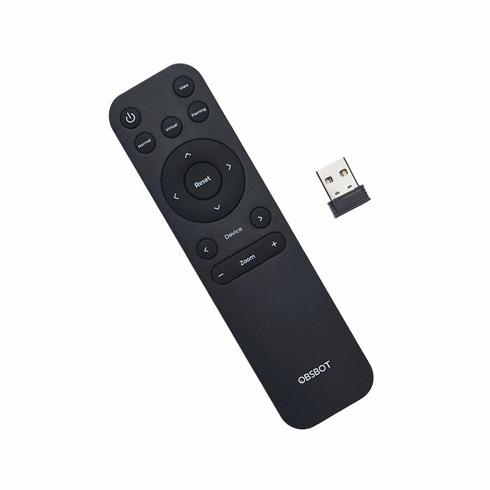 OBSBOT Meet専用リモコン OBSBOT Meet / Meet 4K / Meet 2 / Meet SE 互換 ※ モニターの発色により実際と異なる場合があります ワイヤレス接続 USBレシーバーによる2.4GHzワイヤレス接続...