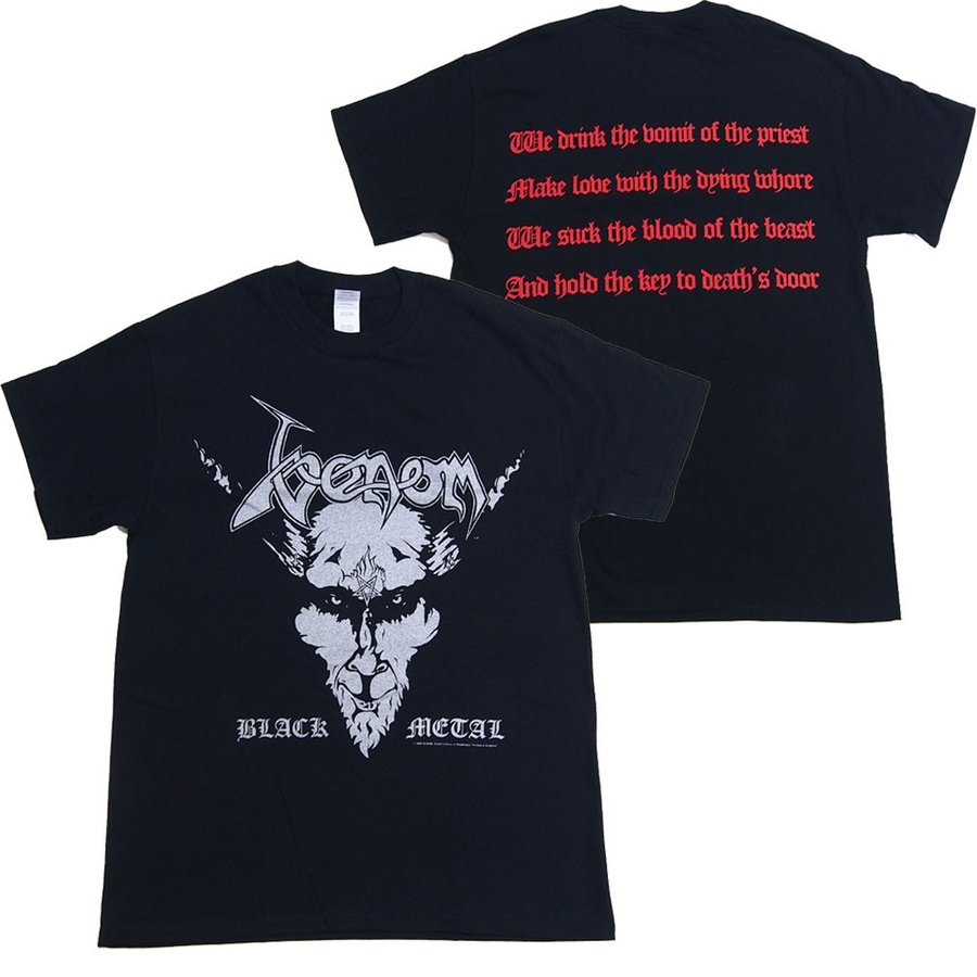 VENOM・ヴェノン・BLACK METAL・Tシャツ・バンドTシャツ オフィシャル商品　正規ライセンス商品 ボディ：一般的な厚さのボディ カラー：ブラック 素材：コットン100％ ご注意：実物と色等が多少異なる場合があります。 他サイト及...