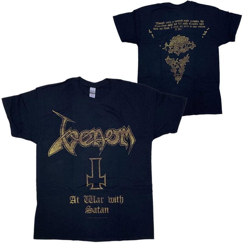 VENOM・ヴェノム・AT WAR WITH SATAN・UK版・Tシャツ・バンドTシャツ オフィシャル商品　正規ライセンス商品 ボディ：GILDAN HEAVY COTTON （一般的な厚さのボディ） カラー：ブラック 素材：コットン10...