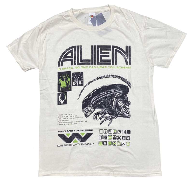 ALIEN・エイリアン・ICONS・UK版・Tシャツ・映画Tシャツ オフィシャル商品　正規ライセンス商品 名作、SFホラー映画。 ボディ：やや薄めの柔らかい今風のボディ カラー：ナチュラル 素材：コットン100％ ご注意：実物と色等が多少異...