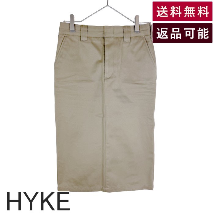 商 品 説 明【ブランド】ハイク HYKE【サイズ】2【サイズ詳細】ウエスト：約36cm ヒップ：約44.5cm 総丈：約68.5cm【カラー】ベージュ【素材】綿75% ポリエステル25%【ランク】B【コメント】ハリ感のあるコットン混素材を...