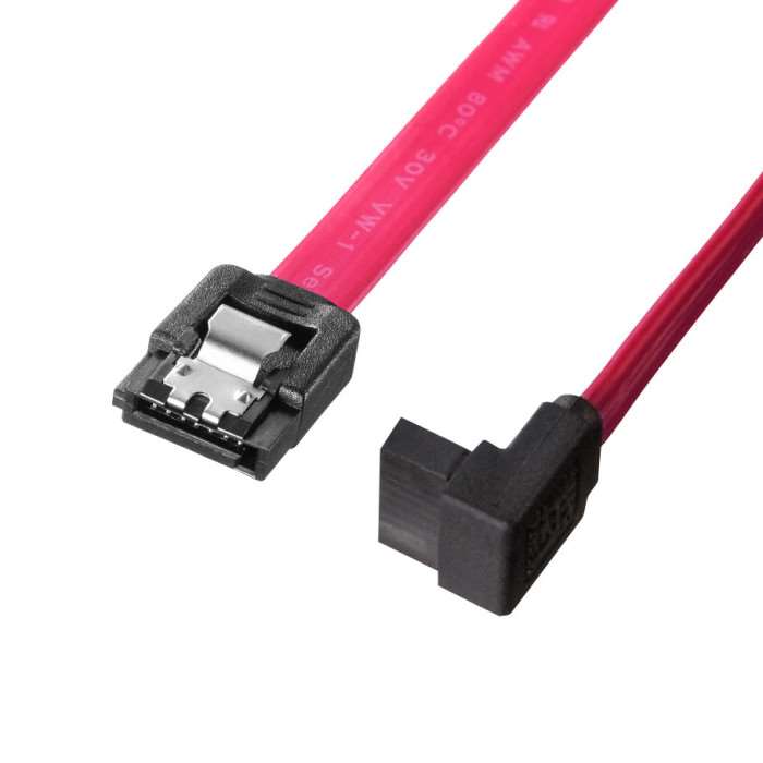 SATA3対応で6Gb/sの転送速度！上L型シリアルATA3ケーブル（ストレート側ラッチ付き・0.7m）の特長●シリアルATA3規格対応です。●転送速度6.0Gb/sに対応しています。※1.5Gb/s、3Gb/sにも対応しています。●従来の...