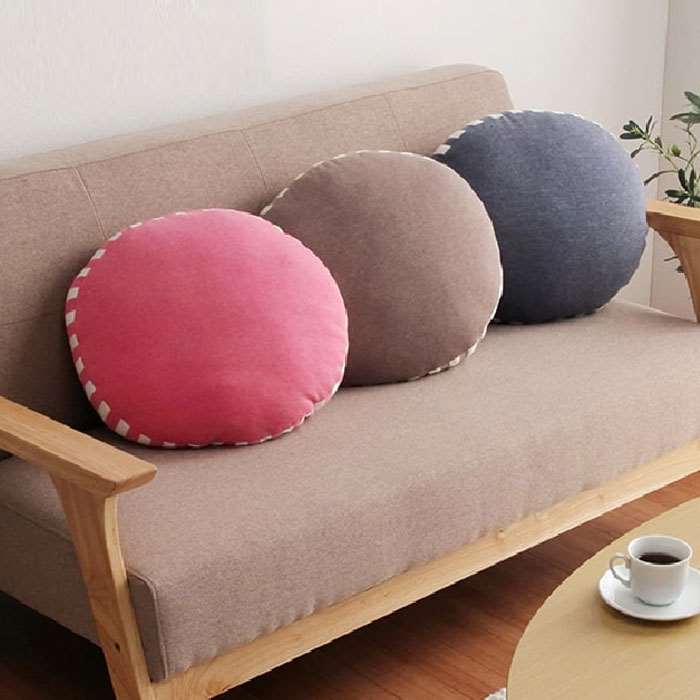 SEARCH WORD：背あてクッション 無地xストライプ 丸形クッション クッション くっしょん CUSHION インテリア 円型 円形 丸形 丸型 もちもち もっちり モチモチ やわらか ふんわり 昼寝 リラックス まったり ごろ寝 ゴ...