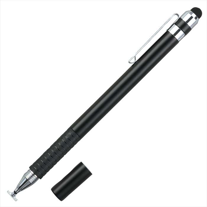 SEARCH WORD：2WAYタッチペン ブラック 黒 ディスク型スタイラス 導電性シリコンゴム 導電性 スマホペン タブレットペン スタイラスペン ペンタブ用ペン 滑り止めグリップ 精密操作 描画用ペン アルミボディ デジタル作業 タッ...
