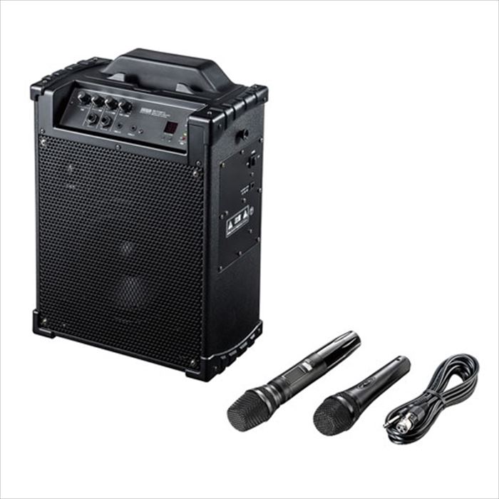 SEARCH WORD：ワイヤレスマイク付き 拡声器スピーカー バッテリー内蔵 会議 講義 イベント ブラック商品概要：講義や講演、結婚式の2次会やイベントなどに手軽に持ち込み、簡単にセッティングができる拡声器スピーカーとマイクのセットです...