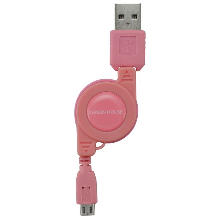 USBポート搭載のパソコンとmicroUSB端子を搭載したスマートフォンと接続して、スマートフォンの充電ができます。ケーブルは伸縮自在の巻き取り式なので、縮小時は12cmとポケットやカバンに入れて気軽に持ち運べ、使用時は最大78cmまでお好...