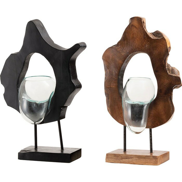 SEARCH WORD：ガラスオブジェ オブジェ ガラス 置物 天然木 インテリア アート 鉢 プランター テラリウム アクアリウム 花瓶 おしゃれ 雑貨商品概要：天然木の個性を活かしたガラスオブジェ。溶かしたガラスの器を木部に垂らし硬化さ...