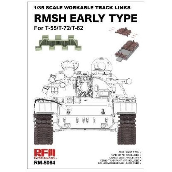 SEARCH WORD：ビーバー プラモデル 玩具 おもちゃ 模型 ホビー コレクション 趣味 ライフィールドモデル 1/35 T-55/T-72/T-62用 RMsh 前期型 可動式履帯セット (インジェクション製)商品概要：ライフィール...