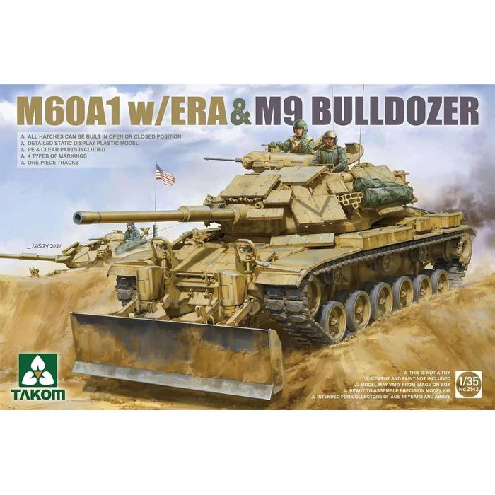 SEARCH WORD：ビーバーコーポレーション TKO2142 タコム 1/35 M60A1 w/ERA & M9ドーザーブレード プラモデル 模型 玩具 ホビー おもちゃ コレクション 趣味商品概要：タコム 1/35 M60A1 w/E...