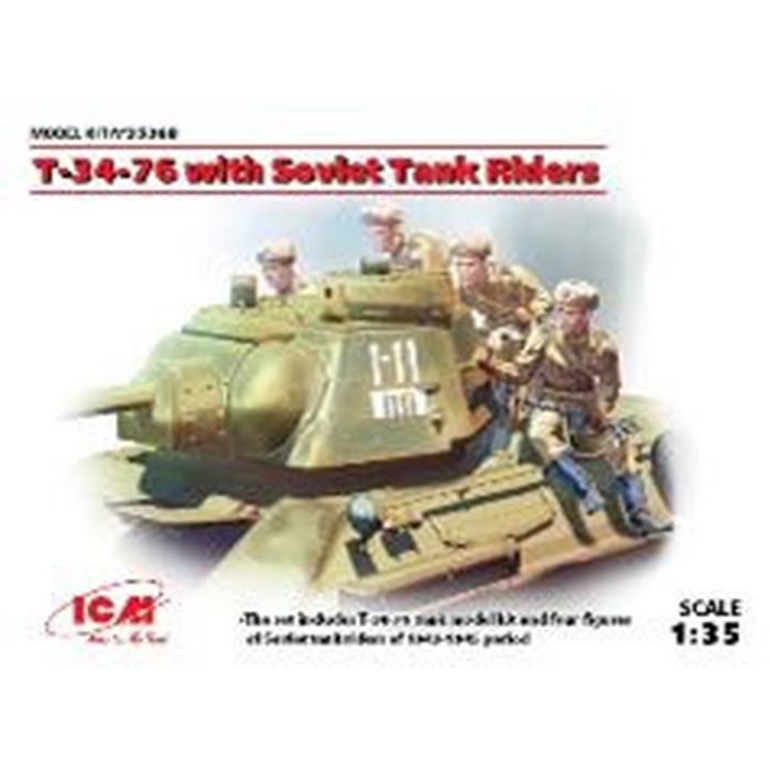 SEARCH WORD：ICM(ハセガワ) プラモデル 模型 ホビー おもちゃ 趣味 コレクション商品概要：ICM(ハセガワ)｜ICM1/35ソビエトT-34/76w/戦車搭乗歩兵。商品仕様：■メーカー：ハセガワ■JANコード：482304...