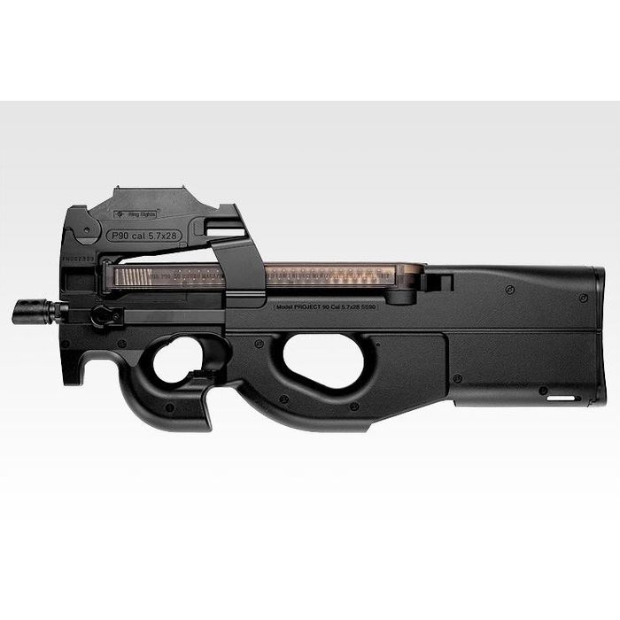 SEARCH WORD：エアガン エアソフトガン air gun 銃 ホビー HOBBY 趣味商品概要：ヴァイオリンとよばれるユニークな形をしたP90。ストックと一体化したグリップ形状や本体上面に位置するマガジンなど、コンパクトにまとまった...