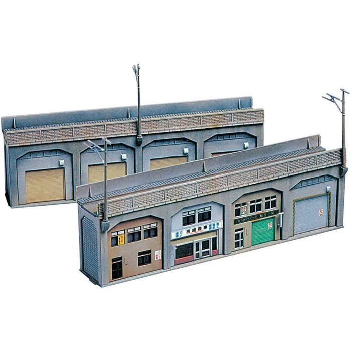 SEARCH WORD：鉄道模型 エヌゲージ 電車模型 列車模型 モデル セット キット ジオラマ リアル 車両 greenmax グリーンマックス商品概要：高架線区間の橋脚間に建築された倉庫・店舗を再現したストラクチャーキットです。 ■複...