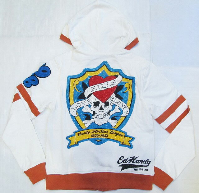 商品名:ED HARDY 色：オフホワイト サイズ：S　M　L　XL　2XL　　 S：着丈63CM、身幅54CM×2、袖丈72CM、肩幅58CM M：着丈66CM、身幅55.5CM×2、袖丈72.5CM、肩幅59.5CM L：着丈69CM、...