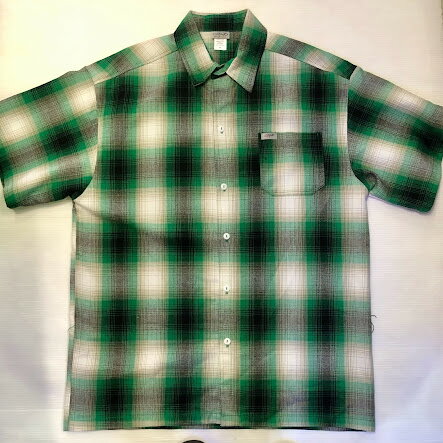 商品名:CALTOP 色：グリーンチェック サイズ：M L　XL　2XL　3XL　 M：着丈79CM、身幅60CM×2、袖丈24CM、肩幅56CM L：着丈82CM、身幅63CM×2、袖丈26CM、肩幅60CM XL：着丈83CM、身幅65...