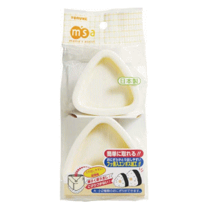 大と小の2サイズのきれいな三角おにぎりが作れるおにぎり型。忙しい朝にも大活躍。