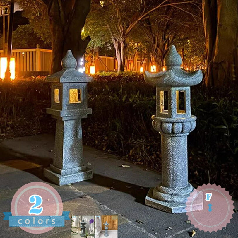 メイン素材：レジン★素　材：樹脂・レジン★サイズ：商品の詳しいサイズについて、写真でご覧下さい。 単品売りで、植物が含みませんので、ご了承ください。【平和な禅像】家の庭の装飾に静かな調和と禅を作り、このソーラーパゴダライトを屋外の配列に造園...