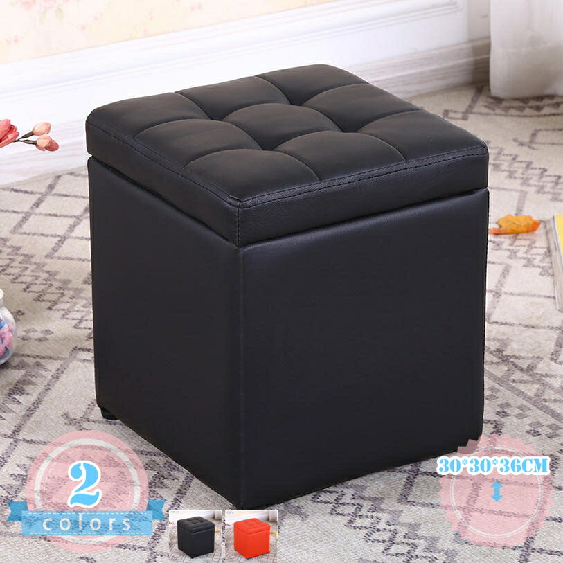 メイン素材：木、PUレザー◆【サイズ】：約30*30*36cm；　 ◆耐荷重：約150kg；◆材質：PUレザー；【ファブリック】ポリエステル；◆構造部材：木製、ウレタンフォーム；★収納家具としても、スツールとしても 収納スペース。 深さがあ...