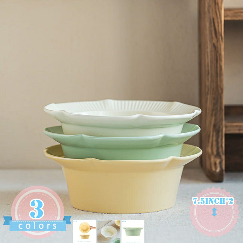 メイン素材：セラミック2枚セット 皿などの食器には陶磁器が使用されており、質感は繊細で、丈夫で長持ちします。 欠け、傷、ひび割れ、傷を心配することなく、冷たい食べ物から熱い食べ物まで完璧に対応し。シンプルなスタイルのデザインは、既存の食器と...