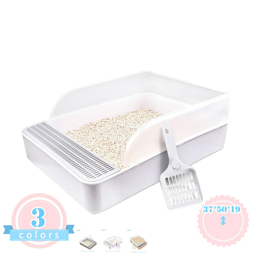 表地素材：プラスチック内部素材：プラスチック本体サイズ（cm）:37*50*19cm、PP素材。体の大きな猫ちゃんでも、ゆったり楽な姿勢で排泄しやすい、入り口が低く、猫用トイレです。本品は長方形に近い形状をしています。同じ空間では、矩形の体...