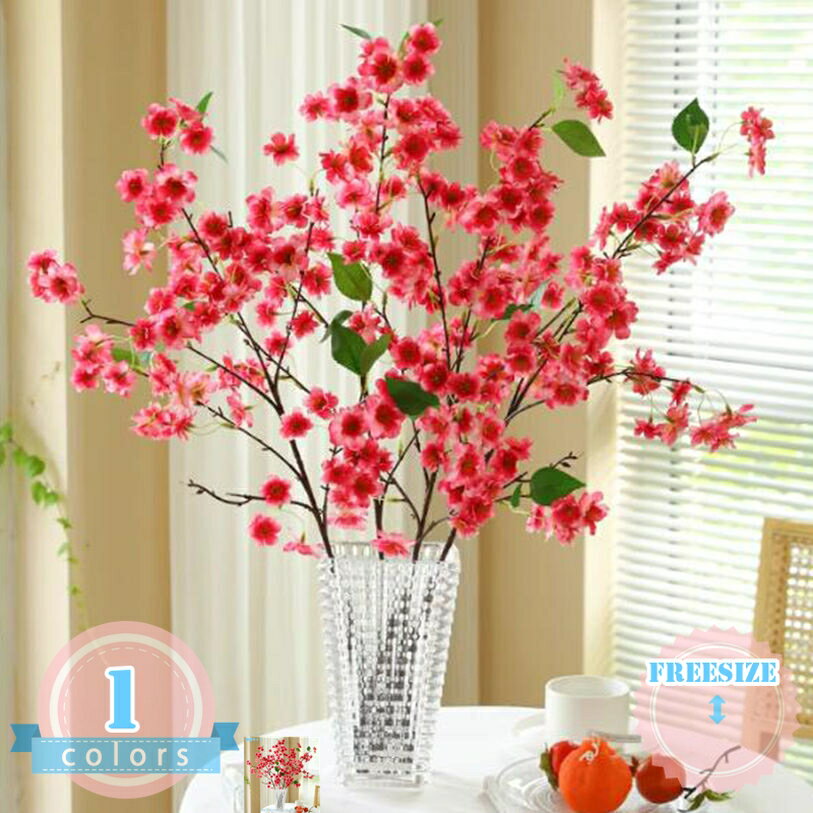 メイン素材：絹花「春の雰囲気」ピンクな桜の花は遠目から見れば、まるで本物の桜のように生き生き咲いています。花瓶に挿すことで、本物のさくらのような美しさを作り、寝室や食卓に置いて、一年中に春の感覚を味わうことができるのです。「高品質な素材」繊...