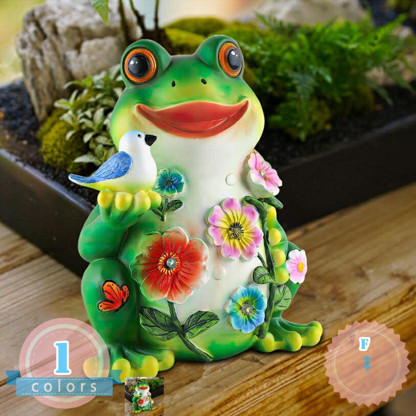 メイン素材：レジン【上質】耐久性のある樹脂素材で作られて、防水性・抗退色性のかわいいガーデニング置物です。先進的なソーラーチップを搭載して、8時間点灯できます。【洗練された技術】ガーデンオーナメントは技術の優れた技師によって成型して、手描き...
